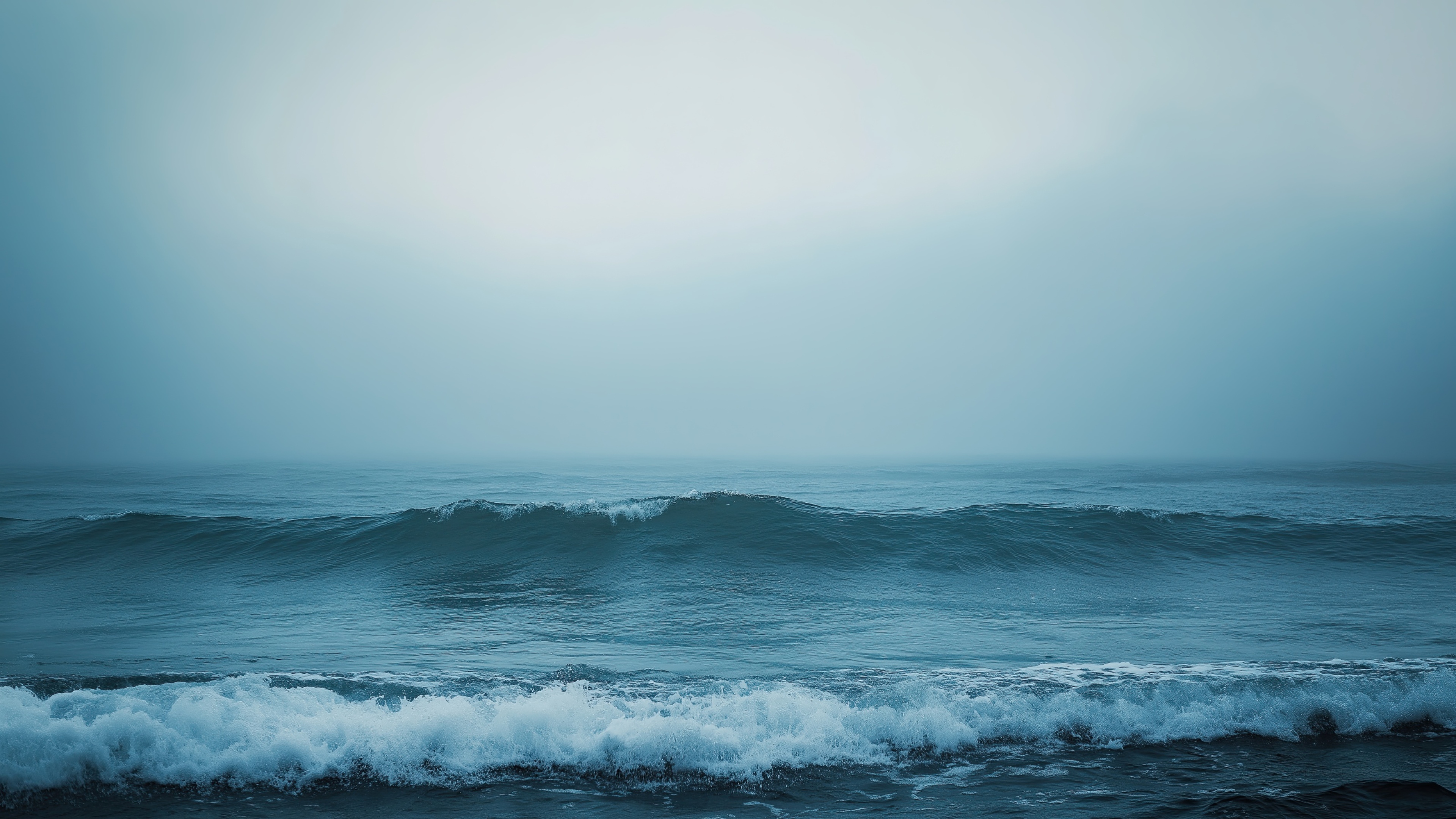 Ocean Wallpaper 4K - Stormy skies, Raging sea